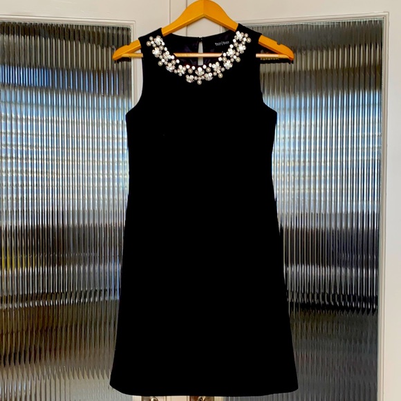 White House Black Market | Dresses | Jeweled Neck Line Black Dress ...